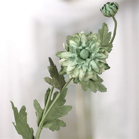 Sea Foam Green Dried Artificial Mum Stem Picks Sprays Florals Craft Supplies Factory