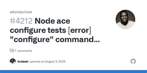 node ace configure tests [error] configure command not found · issue