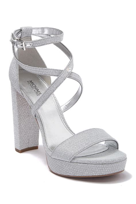 Silver Chunky Heel Platform Shoes