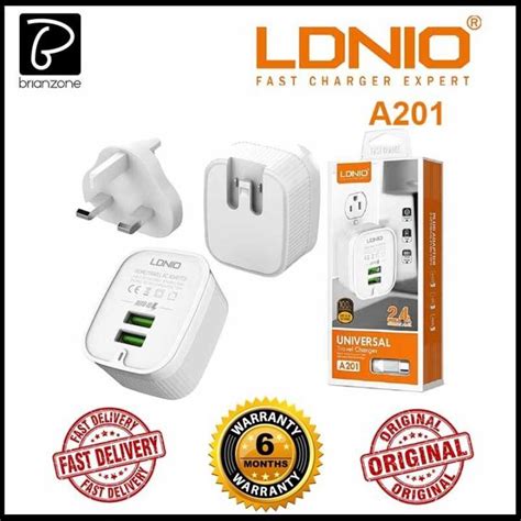 Ldnio A201 Dual Usb Output Port 24a Fast Charging Travel Adapter With