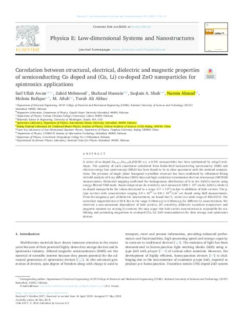 Pdf Correlation Between Structural Electrical Dielectric And Magnetic Properties Of