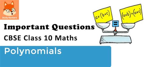 Important Questions For Class 10 Maths Chapter 2 Polynomials
