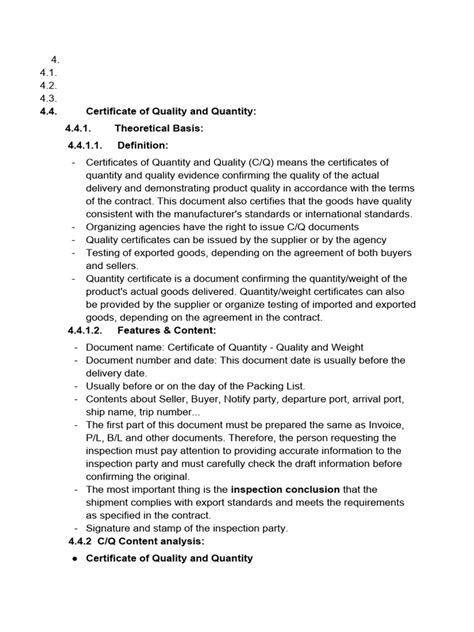 Certificate Of Quality And Quantity Hoàng Pdf