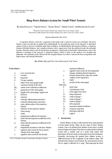 Pdf Ring Force Balance System For Small Wind Tunnels Tosif Khan
