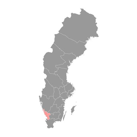 Premium Vector Halland County Map Province Of Sweden Vector Illustration