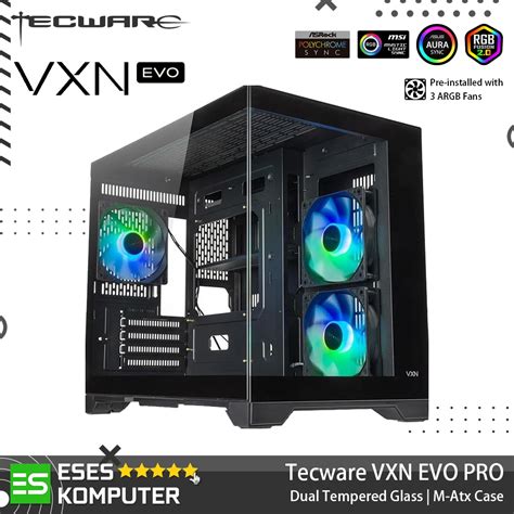 Jual Case Tecware Vxn Evo Pro M Atx Pre Installed 3x Argb Fans Shopee Indonesia