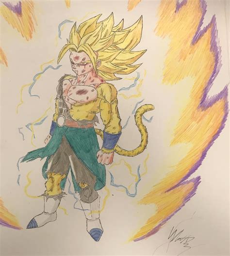 I Drew Cornn My Oc In His Primal Super Saiyan Form Rdbz