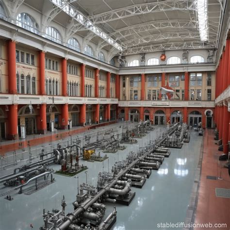 Large Museum Hall Of Engineering Plumbing Stable Diffusion Online