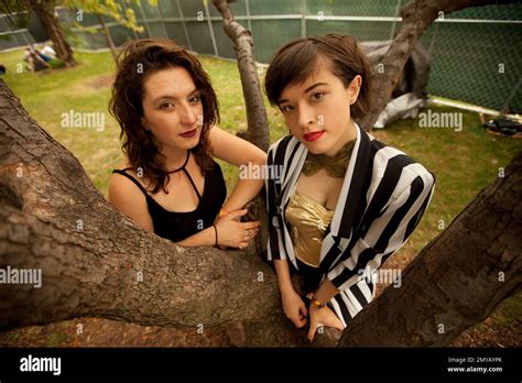 Sima Cunningham And Macie Stewart Of The Band Homme Seen At The 2016