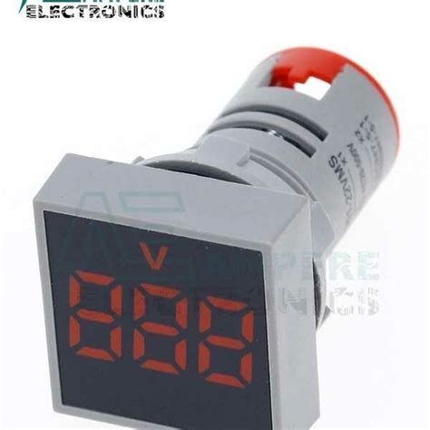 Square Voltage Indicator 20 500vac 22mm Yellow Ampere Electronics