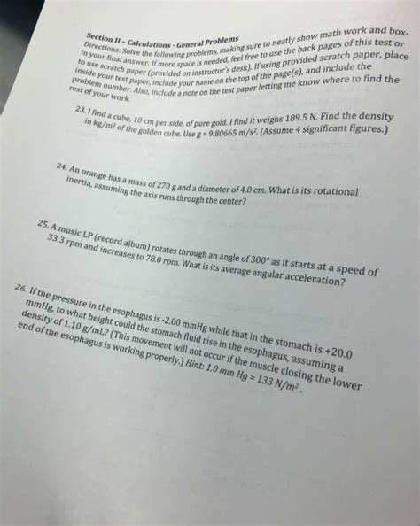 Solved Probleyour Test Provided On Instructors Desk If
