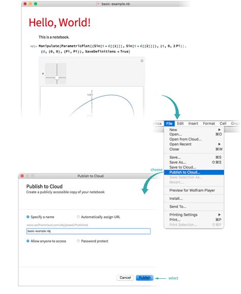 Publish A Notebook To The Cloud—wolfram Documentation