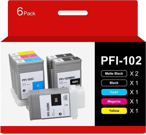 Amazon.com: Compatible for Canon PFI-102 PFI-102MBK PFI-102BK PFI-102C ...