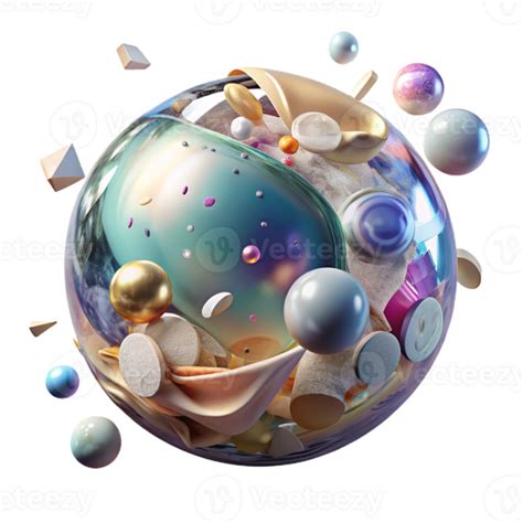 Extraordinary Vintage Floating Sphere Glass Material Cutout