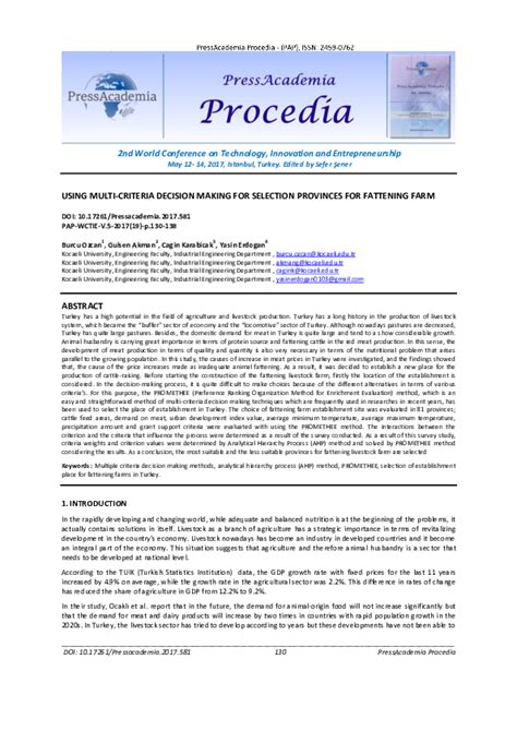 Pdf Using Multi Criteria Decision Making For Selection Provinces For