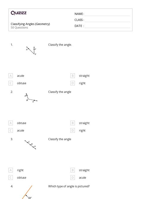 50 Classifying Angles Worksheets For 4th Grade On Quizizz Free And Printable