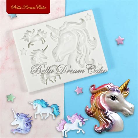 3d Star Unicorn Design Silicone Mold Fondant Chocolate Mould Diy