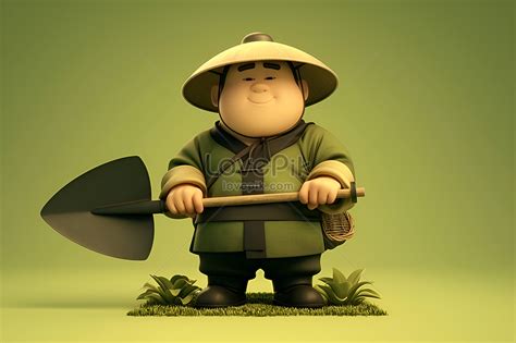 농부가 도구를 들고 있다 일러스트 무료 다운로드 Lovepik