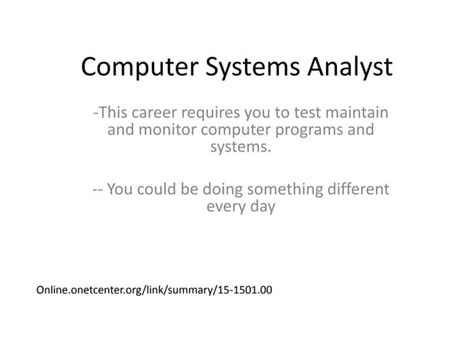 Computer Systems Analyst Pptx