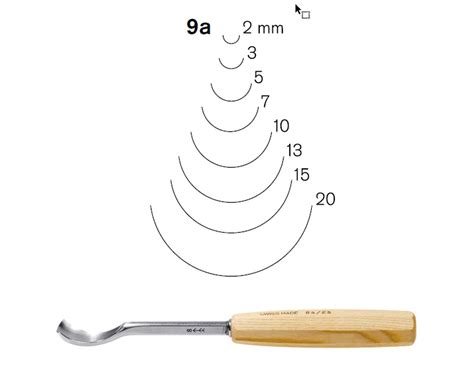 Short Bent Gouges N°9a Pfeil Swiss Made