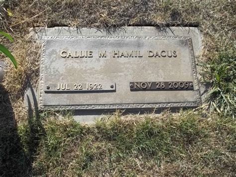 Callie M Hamil Dacus 1922 2009 Mémorial Find A Grave