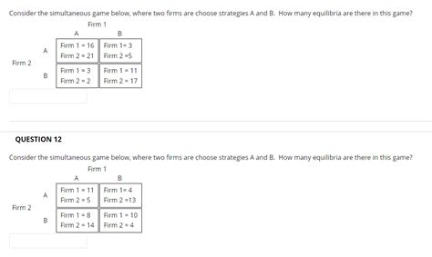 consider the simultaneous game below where two firms