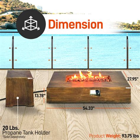 Serenelife Outdoor Propane Fire Table Pit Outdoor Fireplace Table