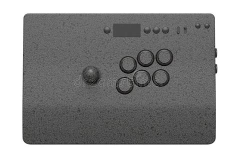 Vintage Arcade Stick With Joystick With Mosaic Seamless Pattern On White Stock Illustration