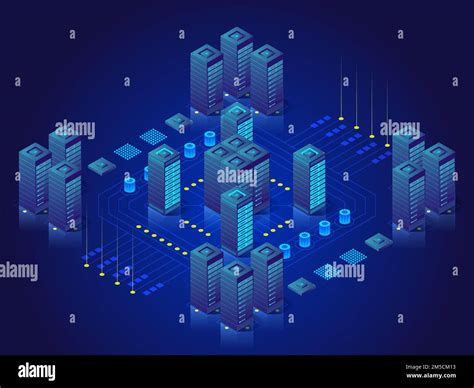 Concept Of Big Data Processing Energy Station Of Future Server Room Rack Data Center