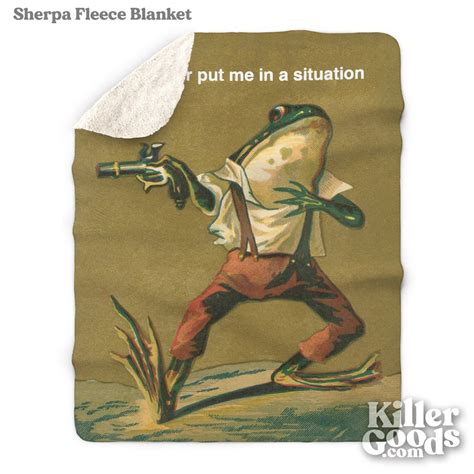Vintage Frog Meme Blanket Sherpa Fleece Or Woven Cotton Etsy