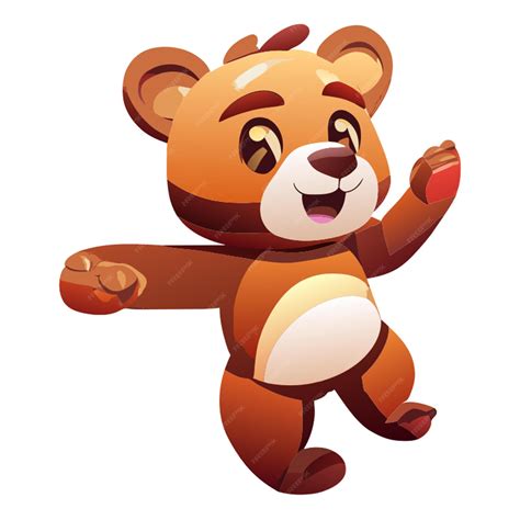 Premium Vector Full Body Smart And Cute Teddy Bear With White