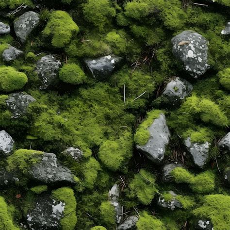 Premium Ai Image Mossy Rocks Texture