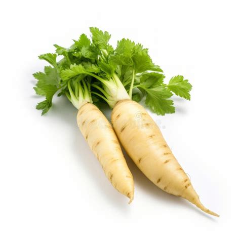 Striped Arrangements Bold Colors Of Parsnip And Carrot On White Background Stock Illustration