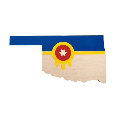Oklahoma Tulsa Flag Sign The Curious Bison