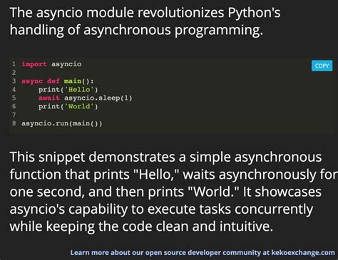 Asyncio Module For Asynchronous Programming Kay Ashaolu Posted On The