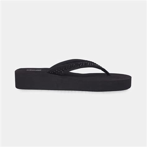 Bata Sunshine Black Thong For Women Bata