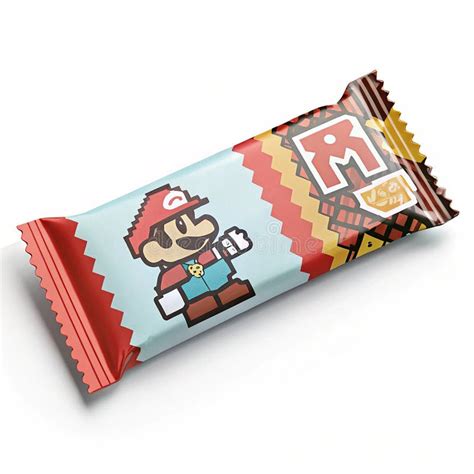 8 Bit Video Game Candy Wrapper With Pixelated Design Stock Illustration Illustration Of