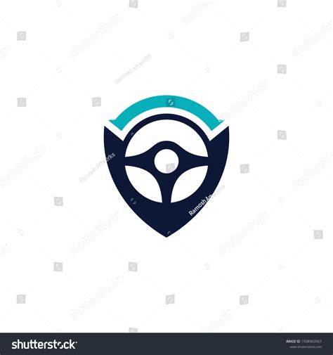 Secure Driving Car Shield Steering Wheel Stock Vector Royalty Free