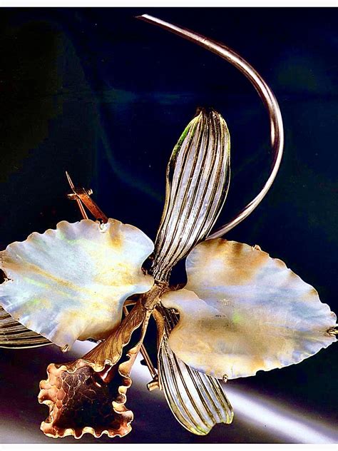 René Lalique I Orchid Brooch C1898 1902 Gold Silver Opal Enamel