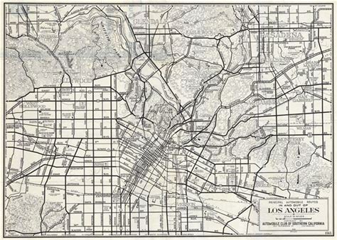 Principal Automobile Routes In And Out Of Los Angeles Geographicus