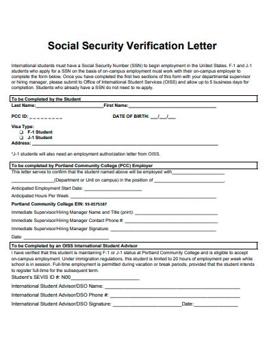 Social Security Verification Letter Example Hobh