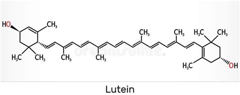 叶黄素，叶黄素分子 类胡萝卜素类，食品添加剂e161b 结构化学式 库存例证 插画 包括有 颜料 菠菜 184119503