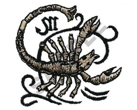 Scorpio Machine Embroidery Design Etsy