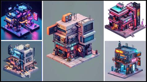 Artstation 280 Cyberpunk House Isometric Reference Image Pack V 13