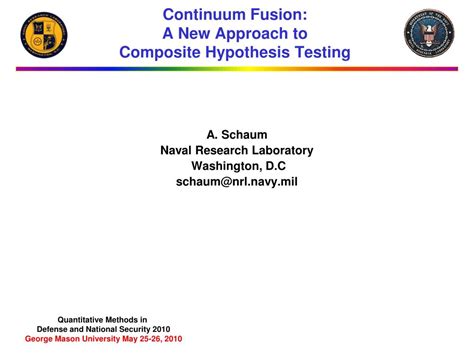 Ppt Continuum Fusion A New Approach To Composite Hypothesis Testing