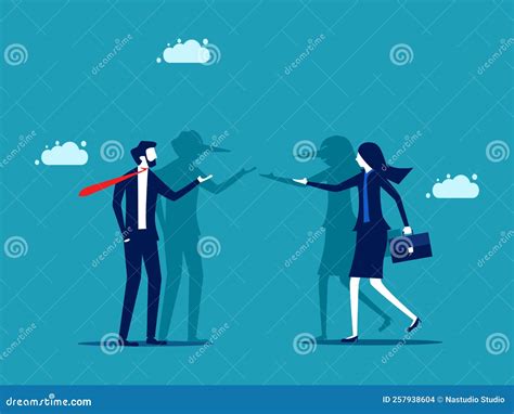 Dishonesty Both Businessmen Deceive Each Other Stock Vector