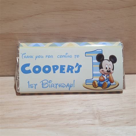 Mickey Mouse Chocolate Bar Wrapper Candy Bar Wrapper Edit And Print Your Own Wrapper Etsy