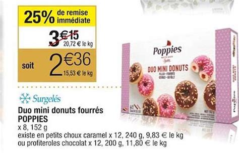 Promo Duo Mini Donuts Fourrées Poppies Chez Cora Icatalogue Fr