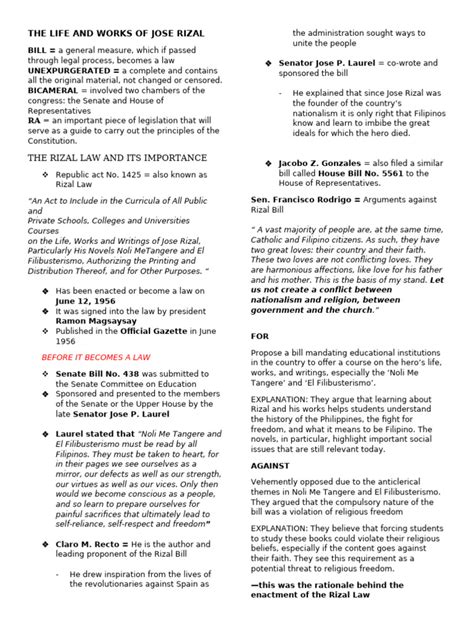 The Life And Works Of Jose Rizal Notes Pdf Philippines