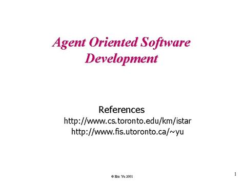 Agent Oriented Software Development References Cs